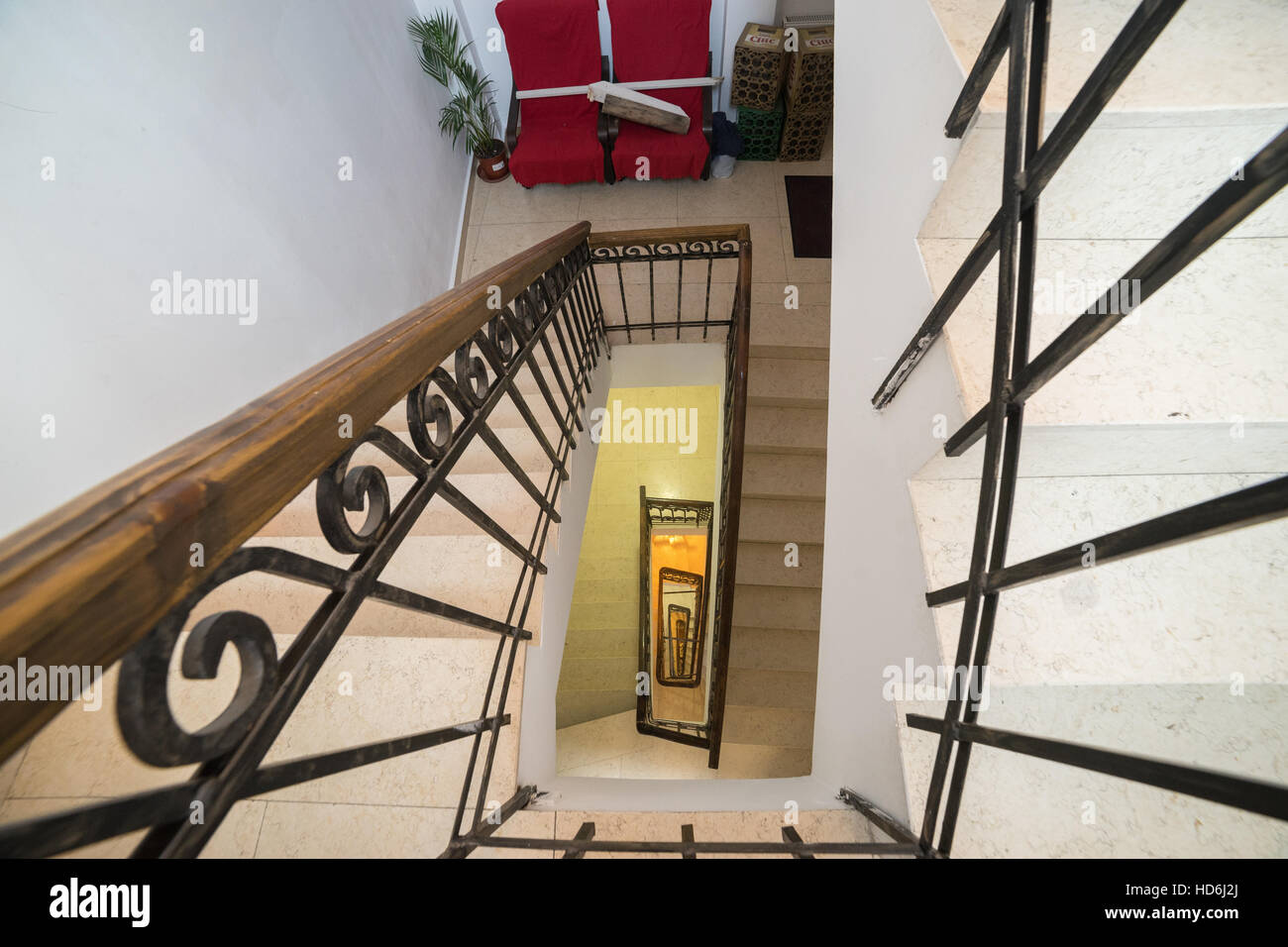Square Spiral Stairs Stock Photo - Alamy