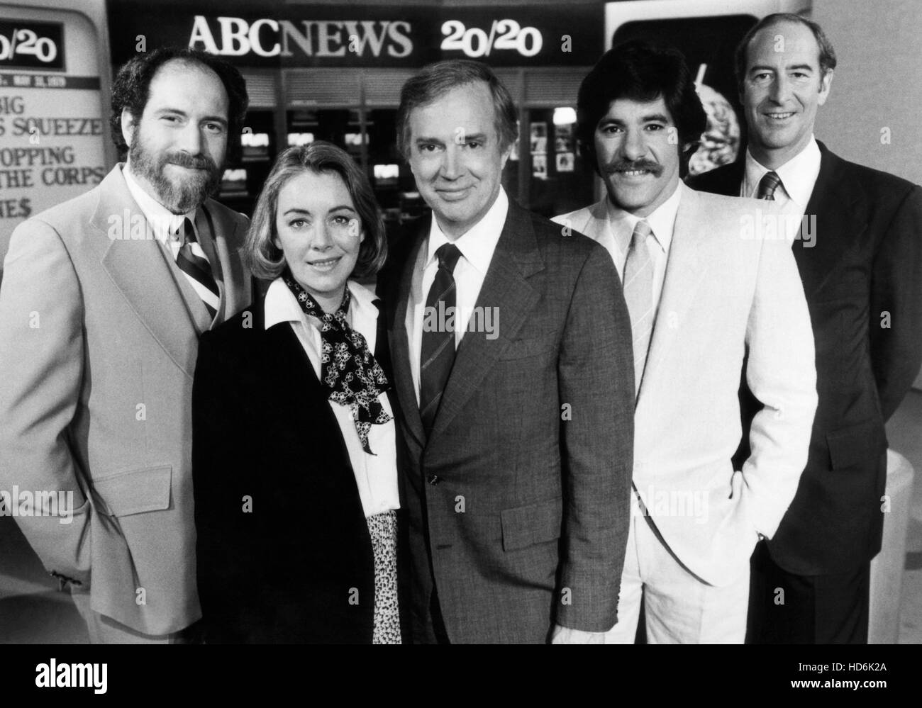 20/20, (l-r): Dave Marash, Sylvia Chase, Hugh Downs, Geraldo Rivera ...