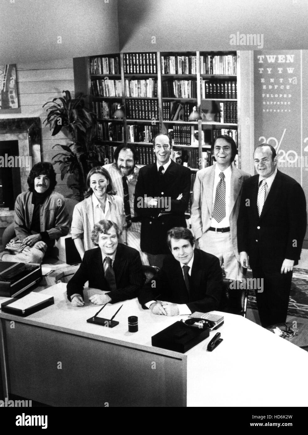 20/20, rear from left: Geraldo Rivera, Sylvia Chase, Dave Marash ...