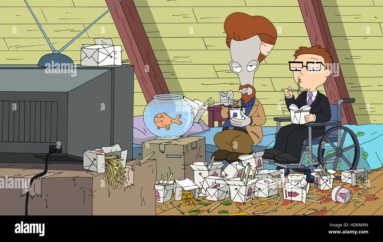 AMERICAN DAD, (from left): Klaus (the goldfish), Roger, Stevie Smith ...