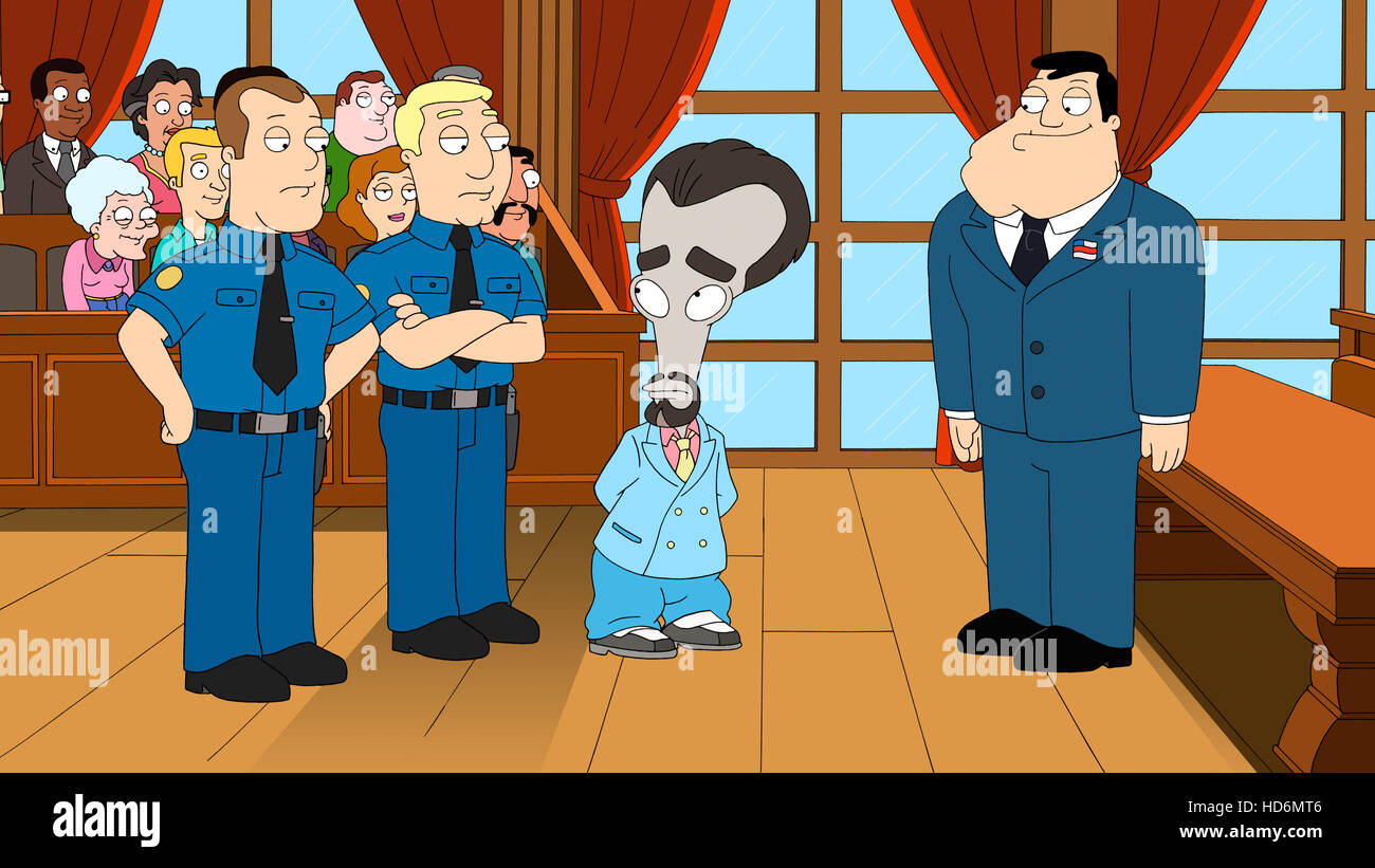 AMERICAN DAD, Roger (center), Stan Smith, 'The People vs. Martin Sugar ...