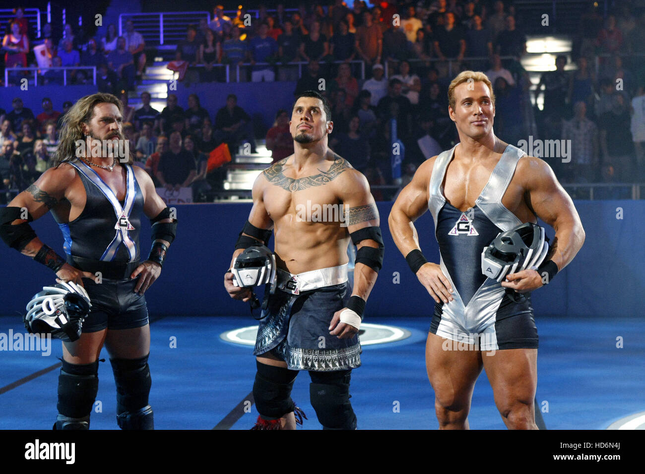 AMERICAN GLADIATORS, Wolf (aka Don Yates), Toa (aka Tanoai Reed ...
