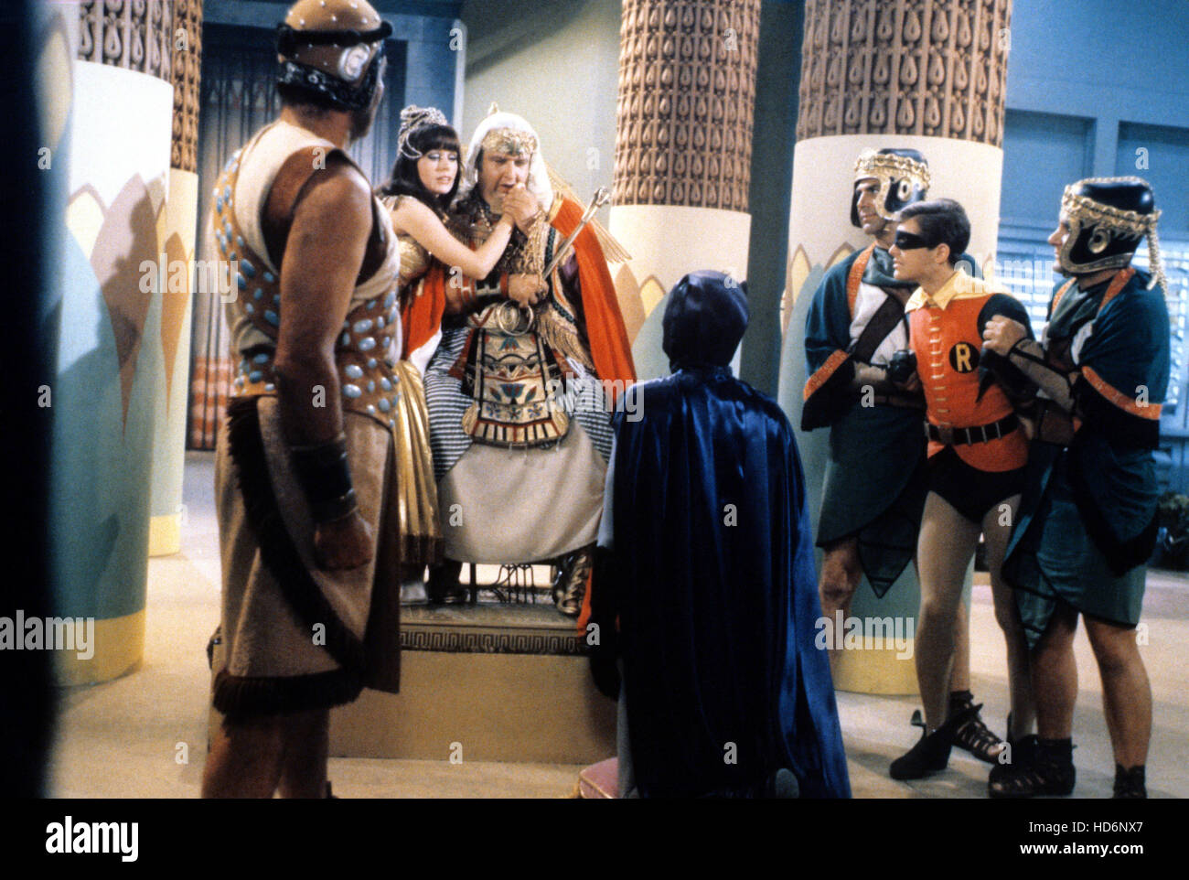 BATMAN, Victor Buono (3rd from left), Adam West (kneeling, center ...