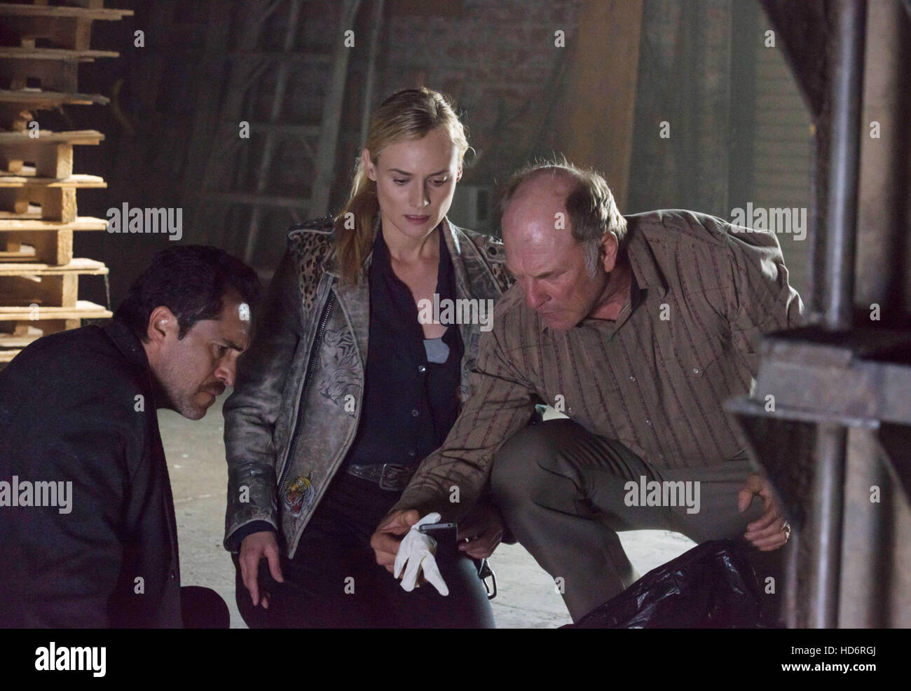 THE BRIDGE, (from left): Demian Bichir, Diane Kruger, Ted Levine ...