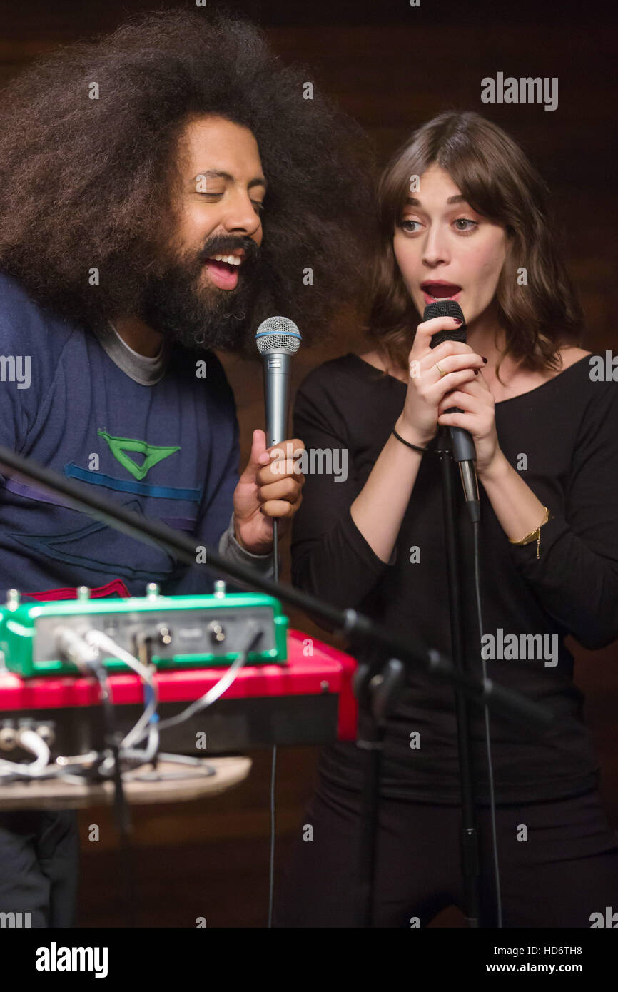 COMEDY BANG! BANG!, l-r: Reggie Watts, Lizzy Caplan in 'Lizzy Caplan ...