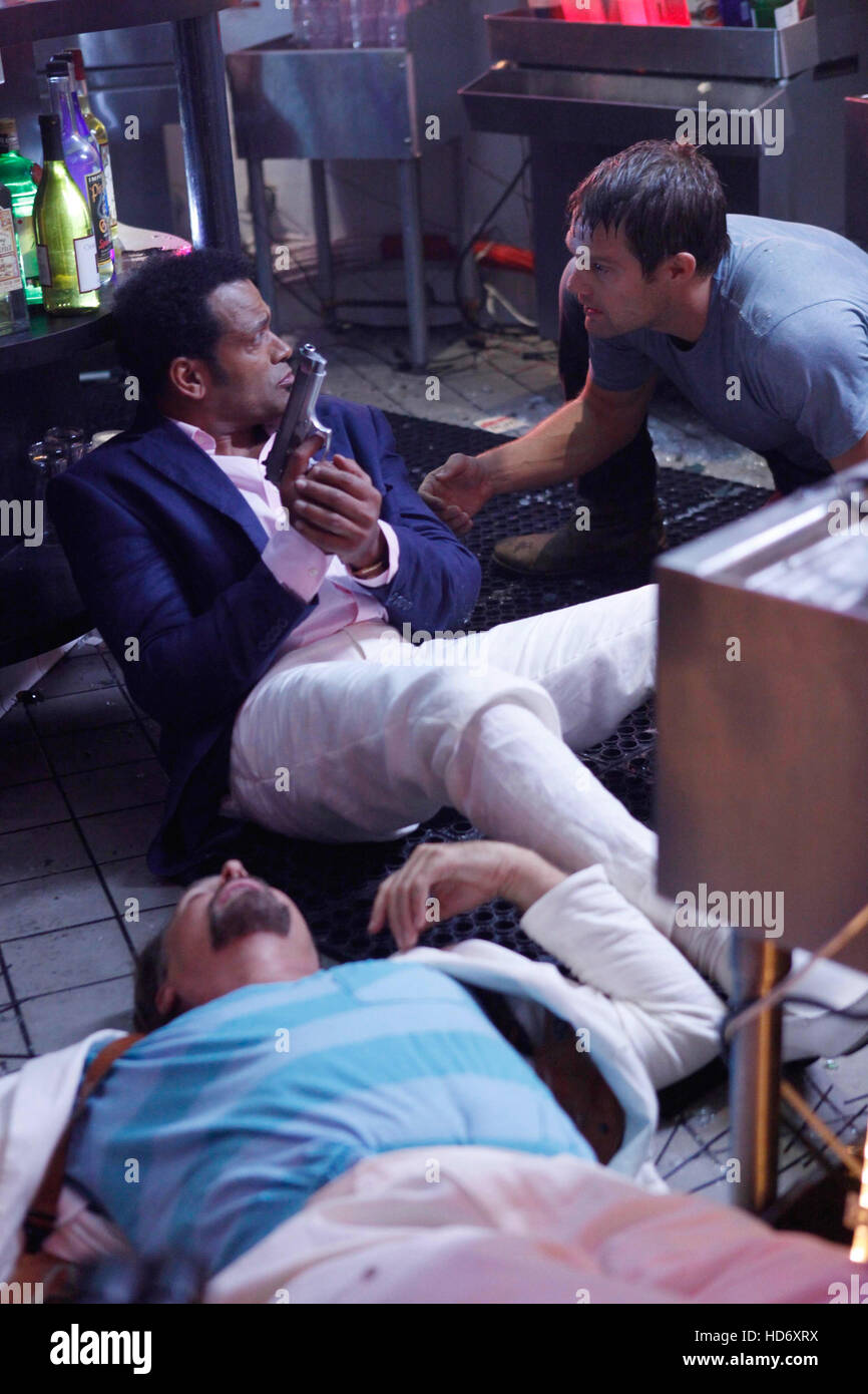 THE FINDER, (from left): Greg Evigan, Mario Van Peebles, Geoff Stults ...