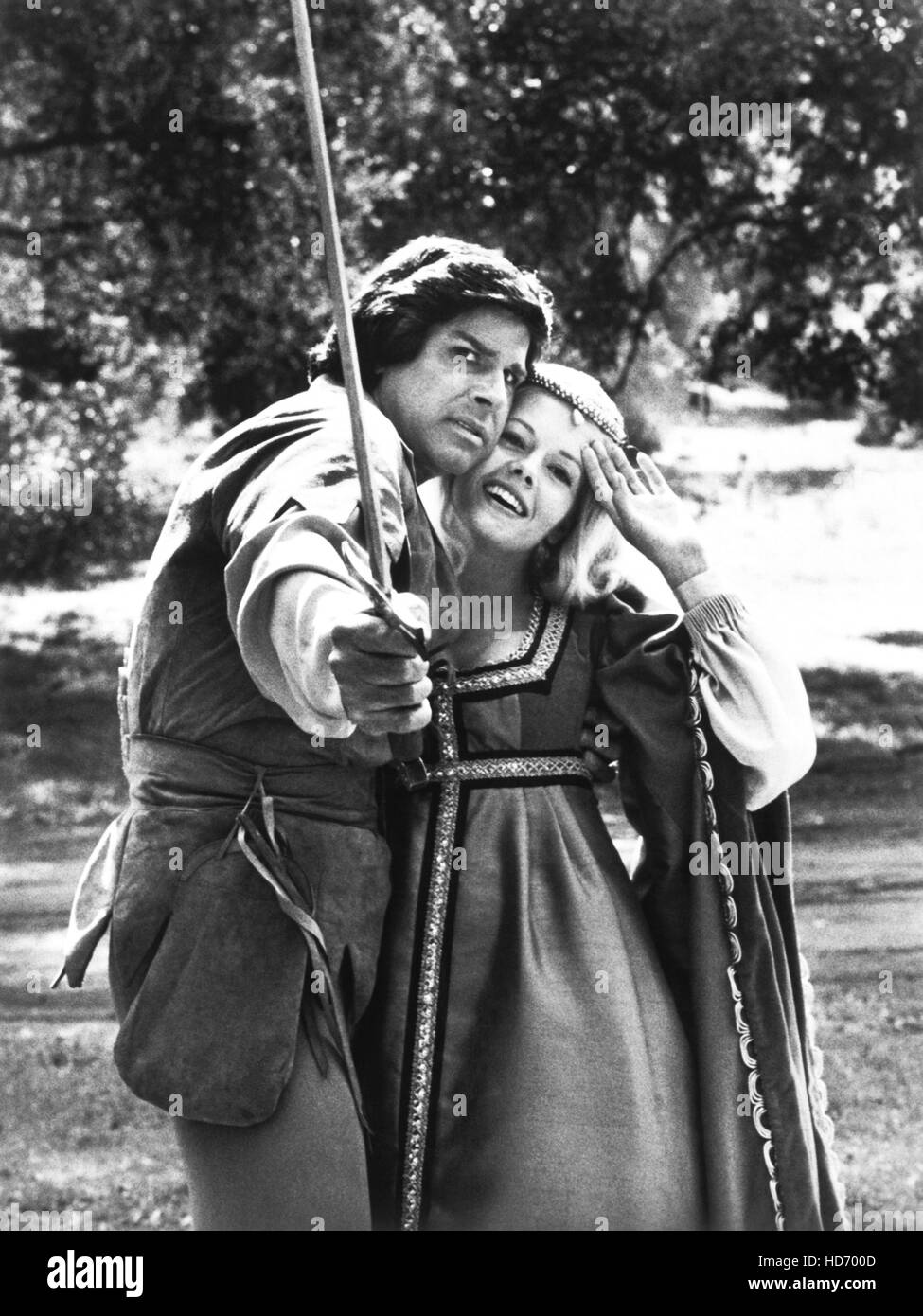 WHEN THINGS WERE ROTTEN, from left: Dick Gautier (as Robin Hood), Misty ...