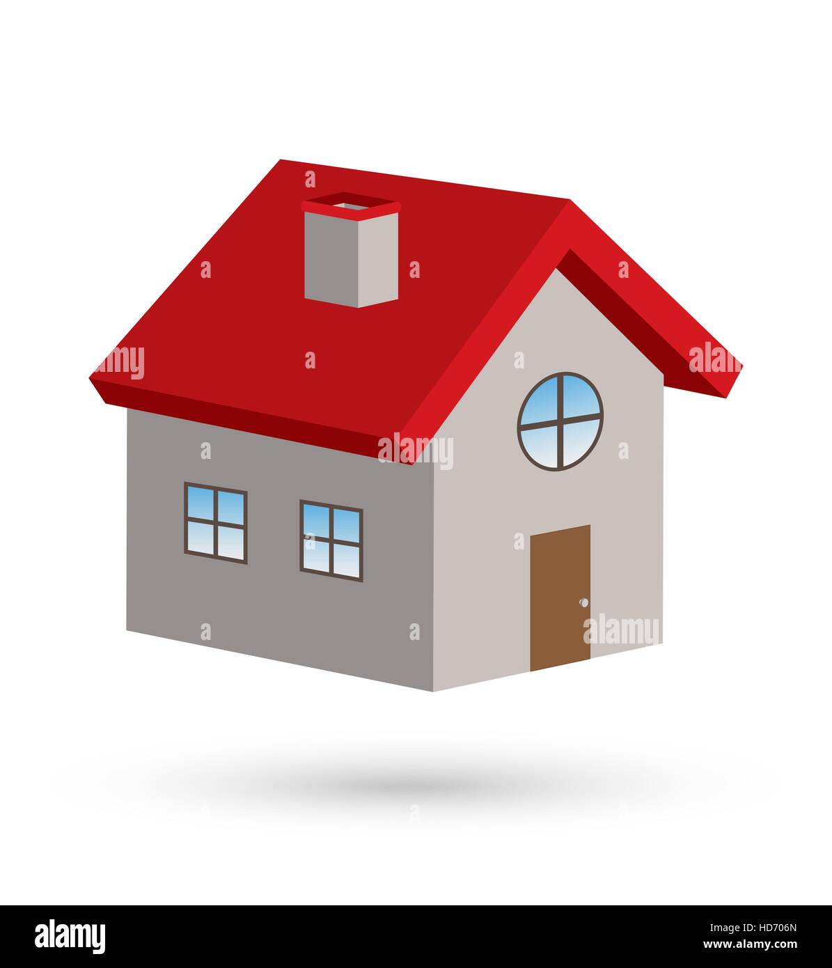 Vector art house building Cut Out Stock Images & Pictures - Alamy