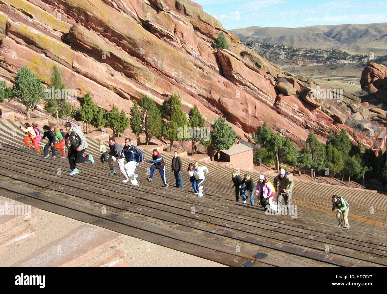 THE AMAZING RACE 9, teams running the steps of Red Rocks Amphitheatre ...