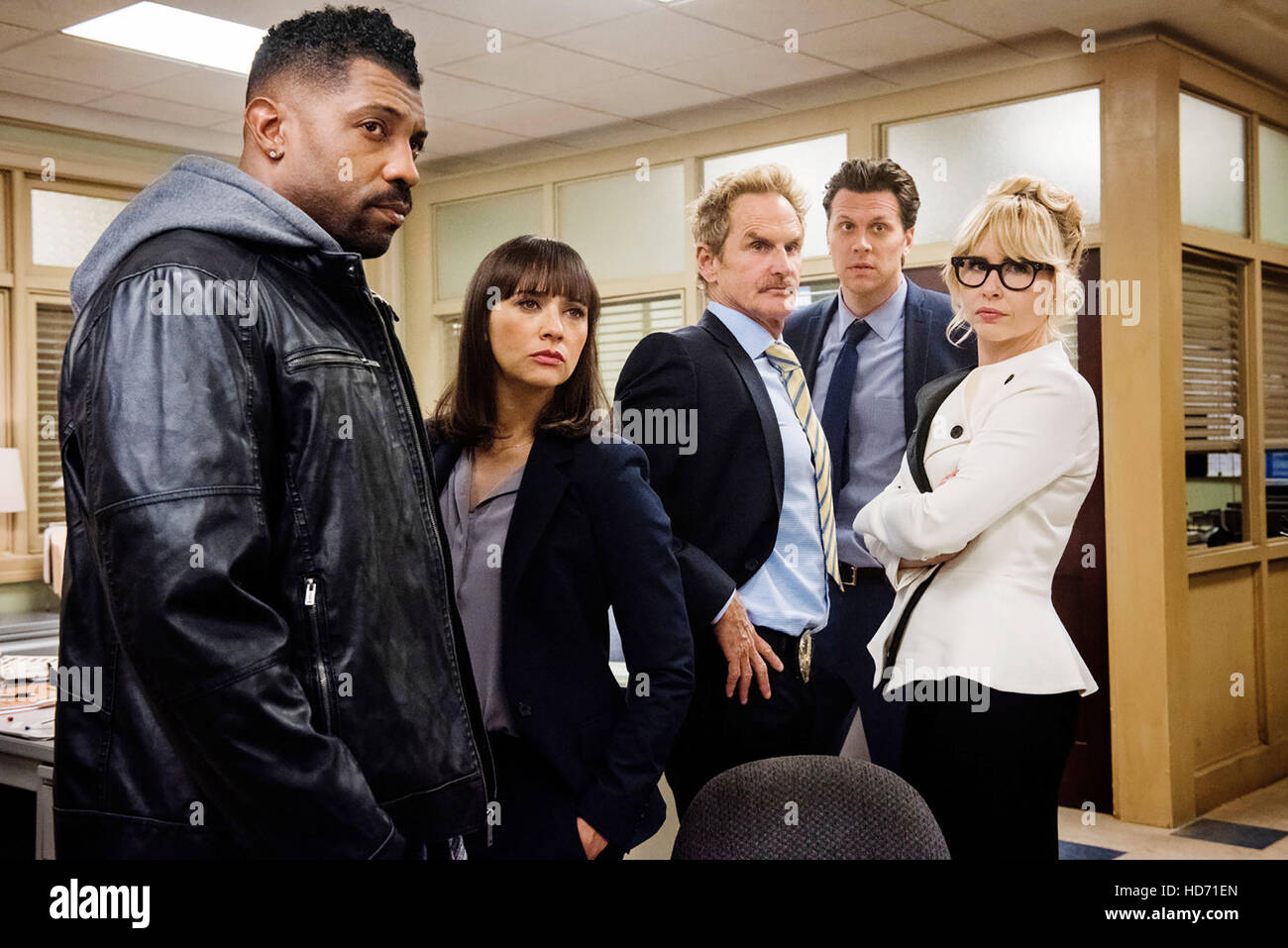 ANGIE TRIBECA, (from left): Deon Cole, Rashida Jones, Jere Burns, Hayes ...