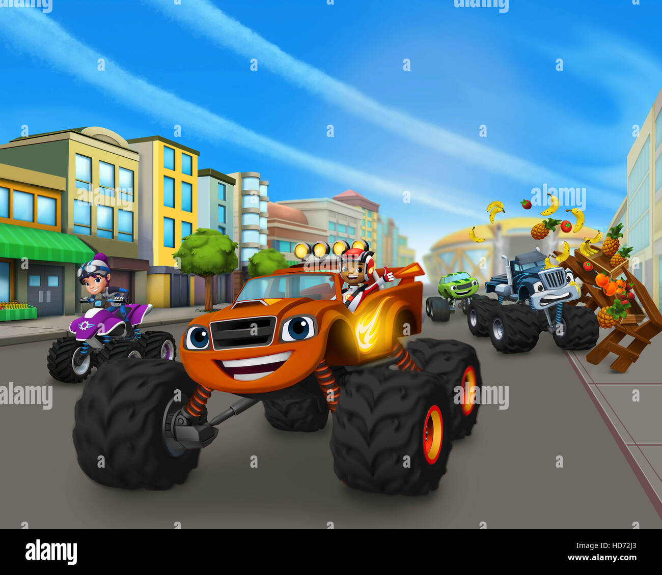 BLAZE AND THE MONSTER MACHINES, l-r: Gabby, Blaze, AJ, Pickle, Crusher ...