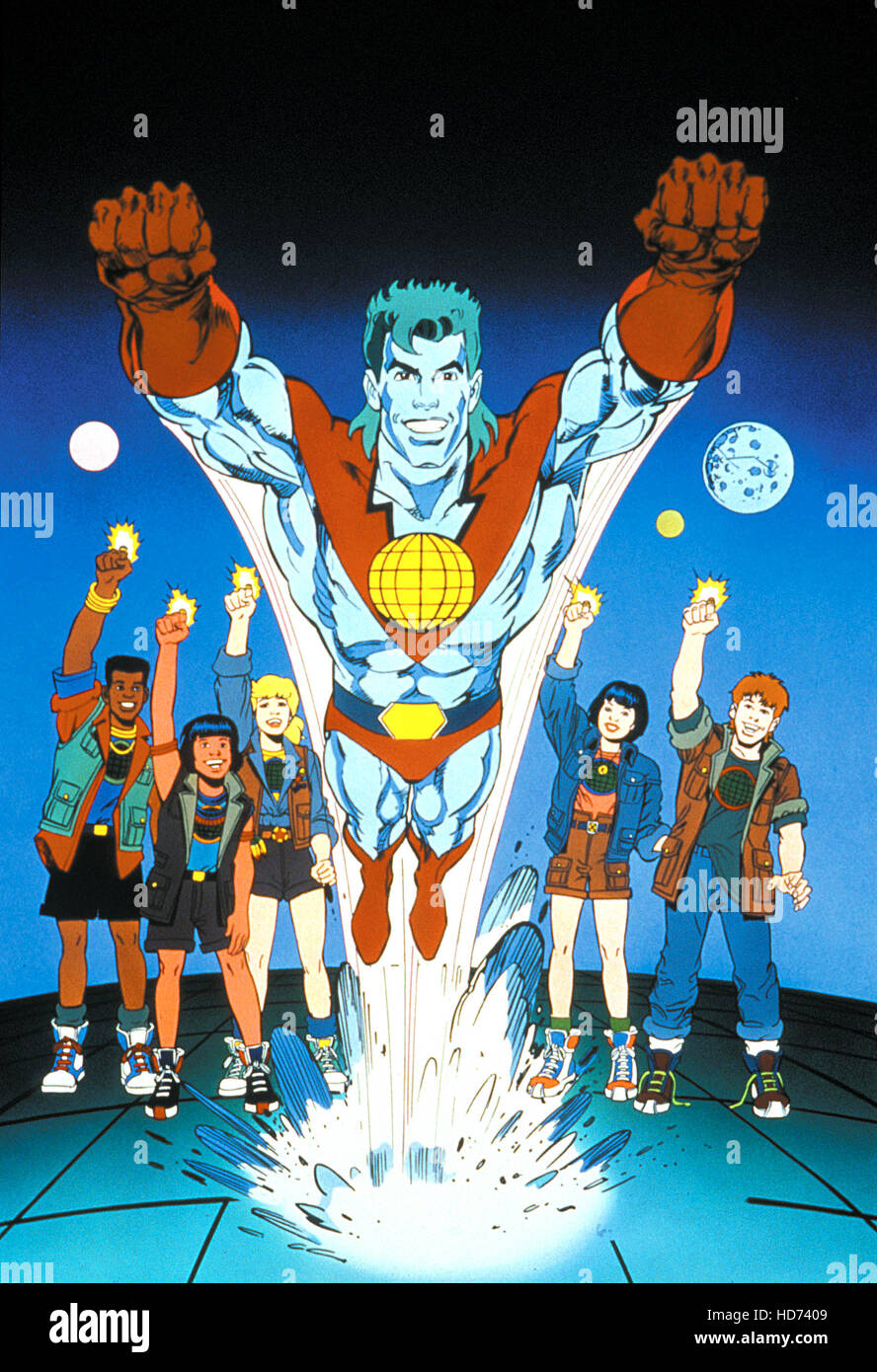 CAPTAIN PLANET & THE PLANETEERS, Captain Planet (center), 1990-92 Stock ...