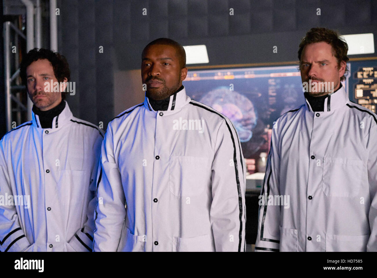 DARK MATTER, l-r: Jonas Chernick, Roger Cross, Anthony Lemke in 'Going Out Fighting' (Season 2 ...