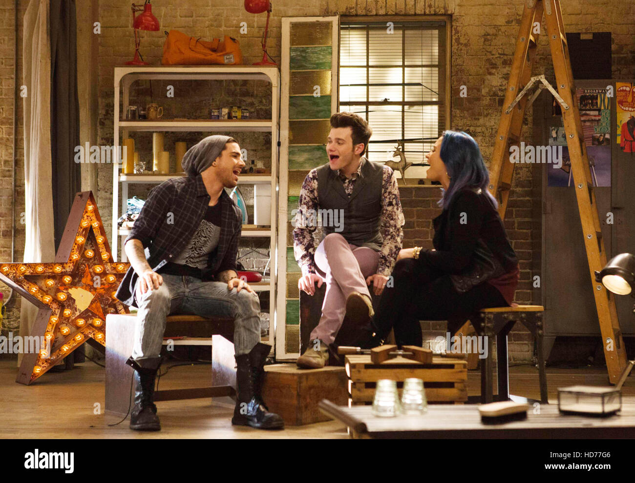 GLEE, (From left): Adam Lambert, Chris Colfer, Demi Lovato, 'Trio ...