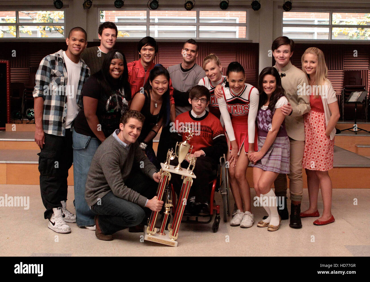 Glee Pictured Back Row Dijon Talton Cory Monteith Harry Shum Jr Mark Salling And Heather