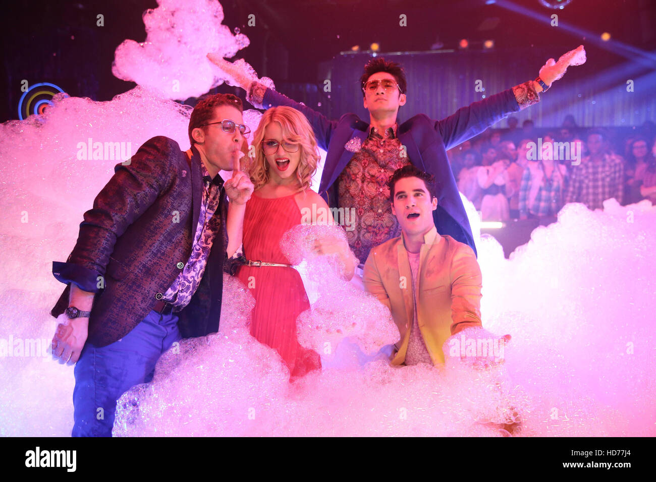 GLEE, l-r: Matthew Morrison, Dianna Agron, Harry Shum Jr., Darren Criss ...