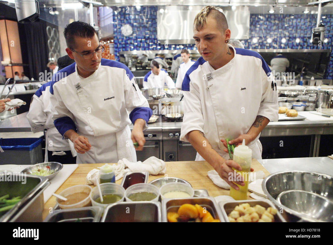 HELL'S KITCHEN, l-r: Anthony Rodriguez, Jon Scallion in '19 Chefs ...