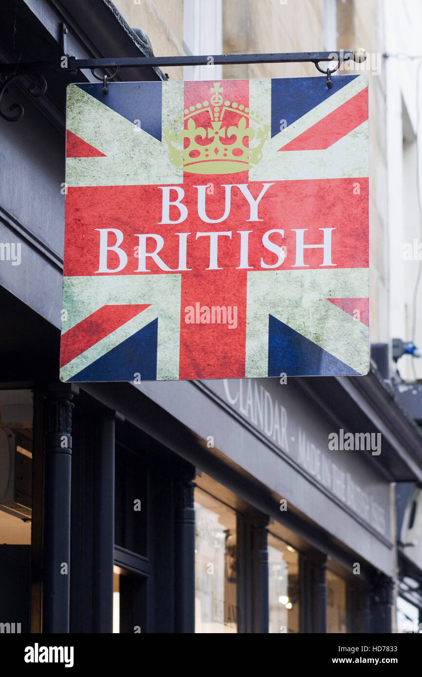 A buy British sign outside a shop in Bath, Somerset, England, UK Stock ...