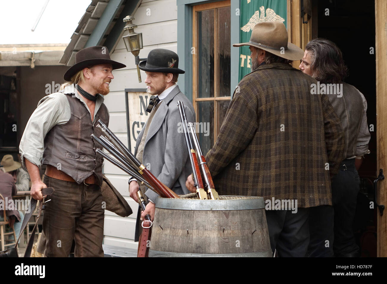 HELL ON WHEELS, Jonathan Scarfe (left), Billy Wickman (2nd from left ...