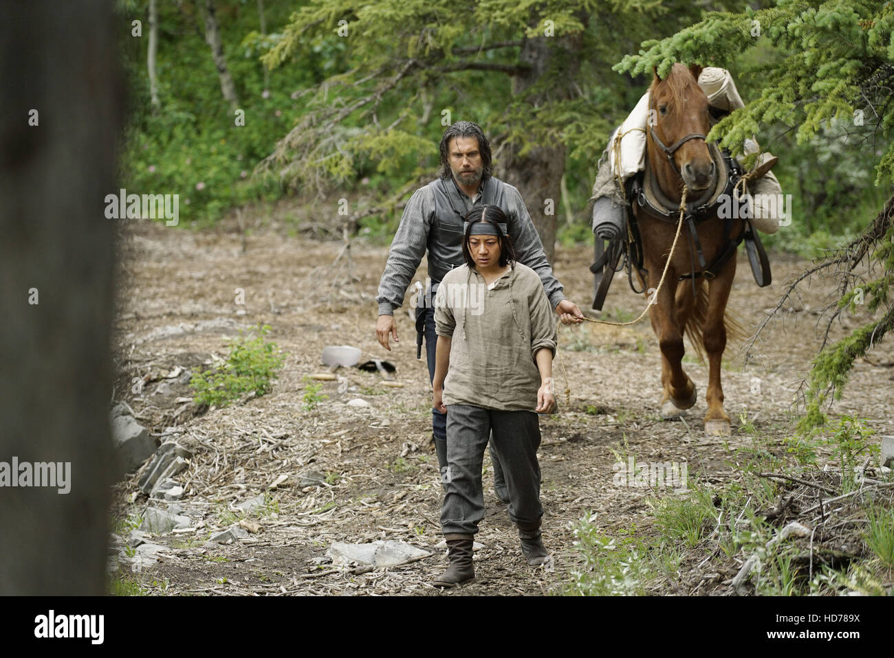 HELL ON WHEELS, (from left): Anson Mount, Angela Zhou, 'Hungry Ghosts', (Season 5, ep. 506 ...