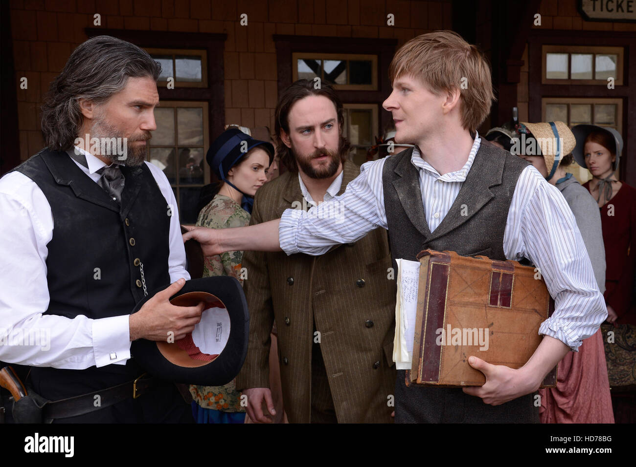 HELL ON WHEELS, (from left): Anson Mount, Philip Burke, Ben Esler, 'Big ...