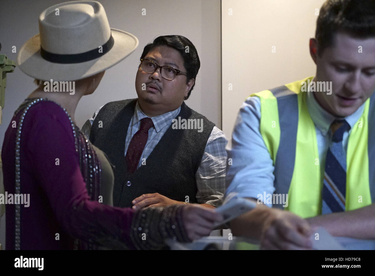 KEVIN FROM WORK, (from left): Jordan Hinson (back to camera), Jason ...