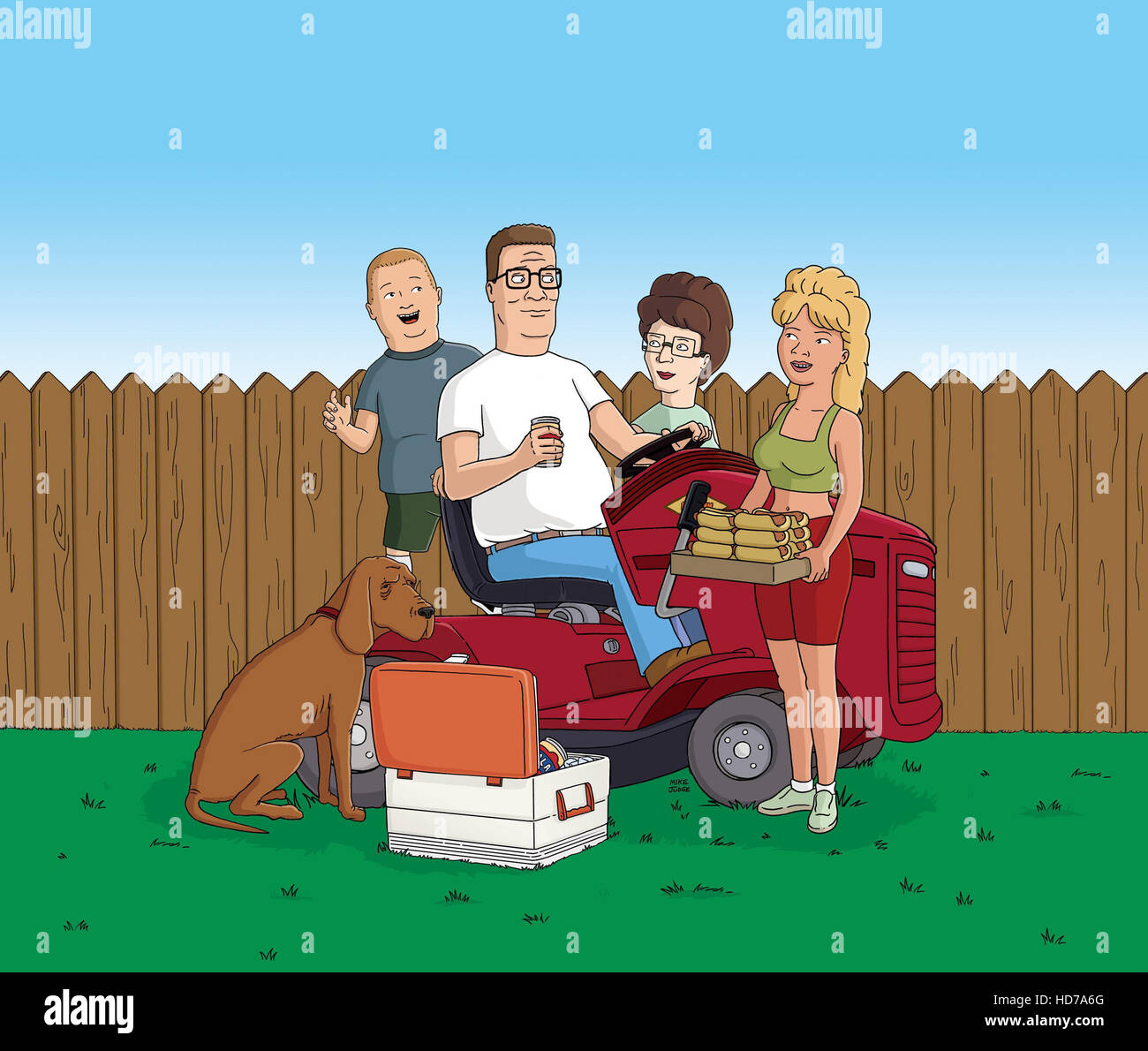 KING OF THE HILL, Ladybird (the dog), Bobby Hill, Hank Hill, Peggy Hill ...