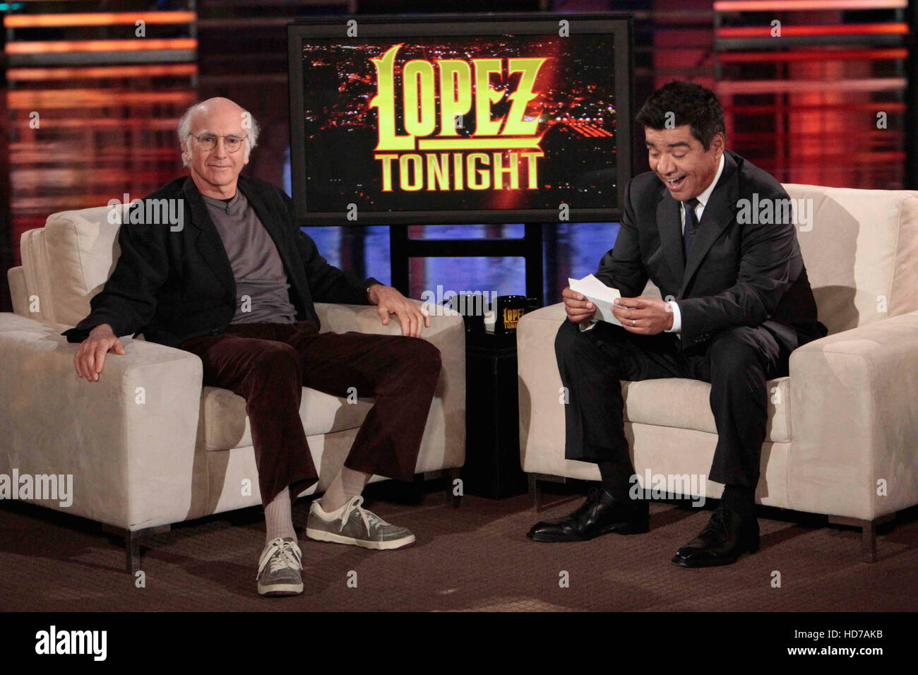 LOPEZ TONIGHT, (from left): Larry David, George Lopez, (Season 1, ep. 4 ...