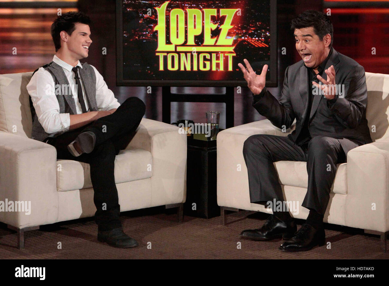 LOPEZ TONIGHT, (from left): Taylor Lautner, George Lopez, (Season 1, ep ...