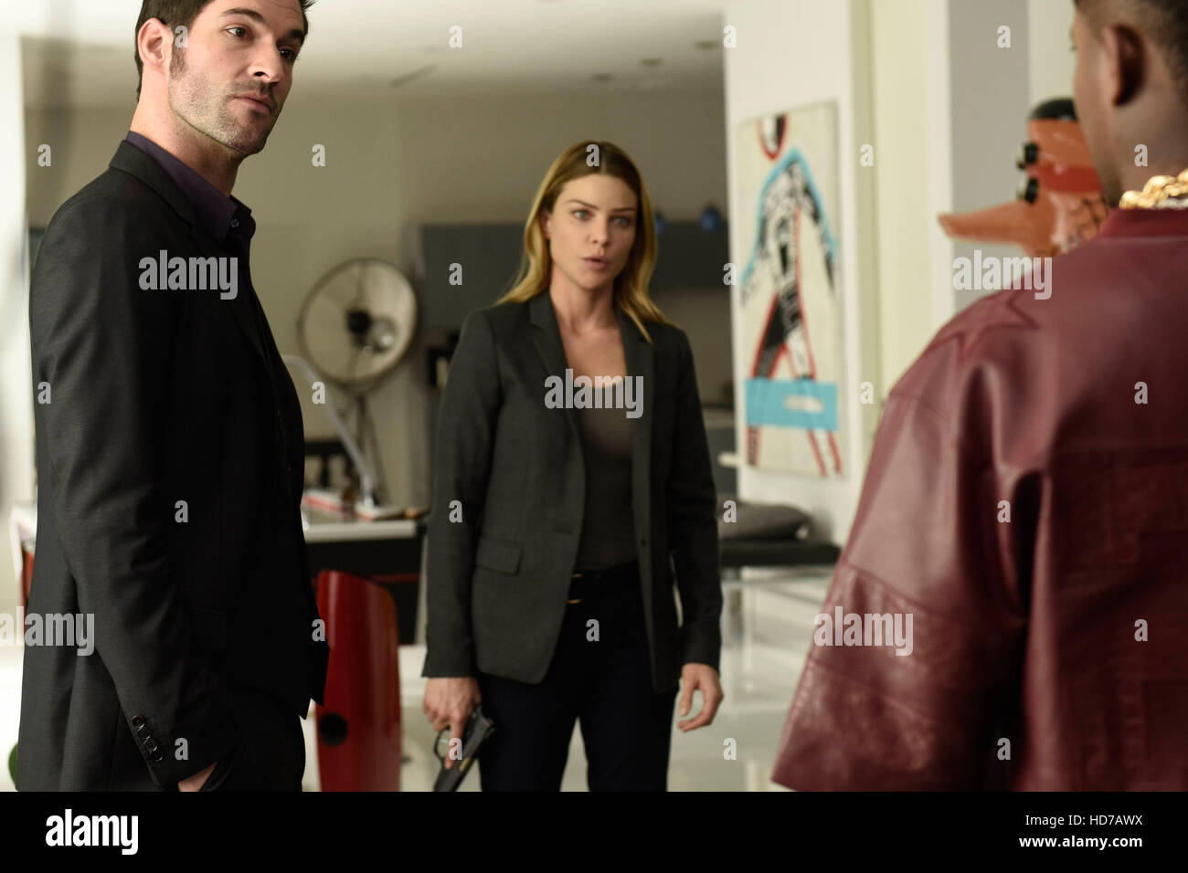 LUCIFER, (from left): Tom Ellis, Lauren German, 'Pilot', (Season 1, ep ...