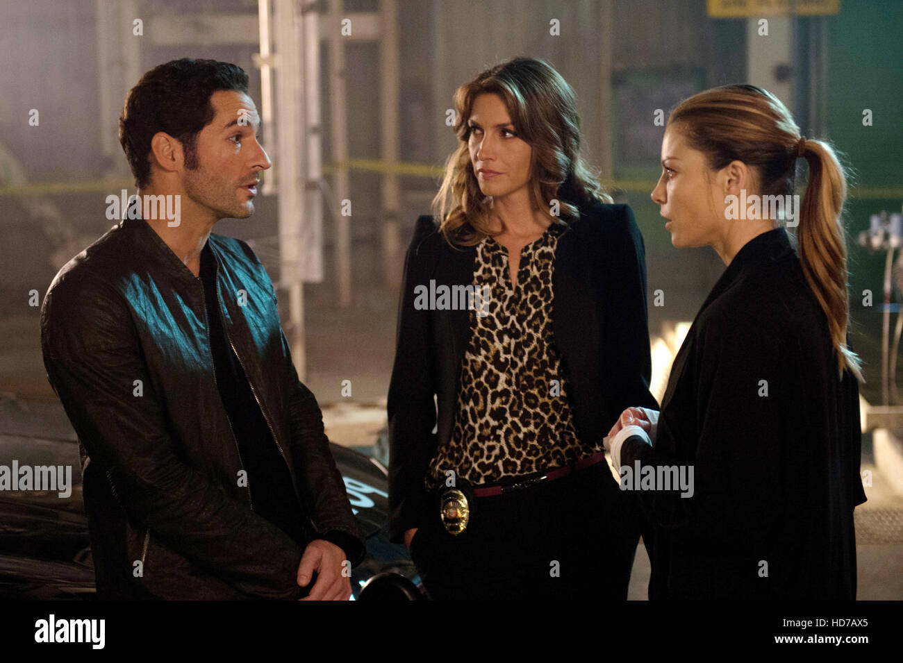LUCIFER, l-r: Tom Ellis, Dawn Olivieri, Lauren German in 'Manly ...