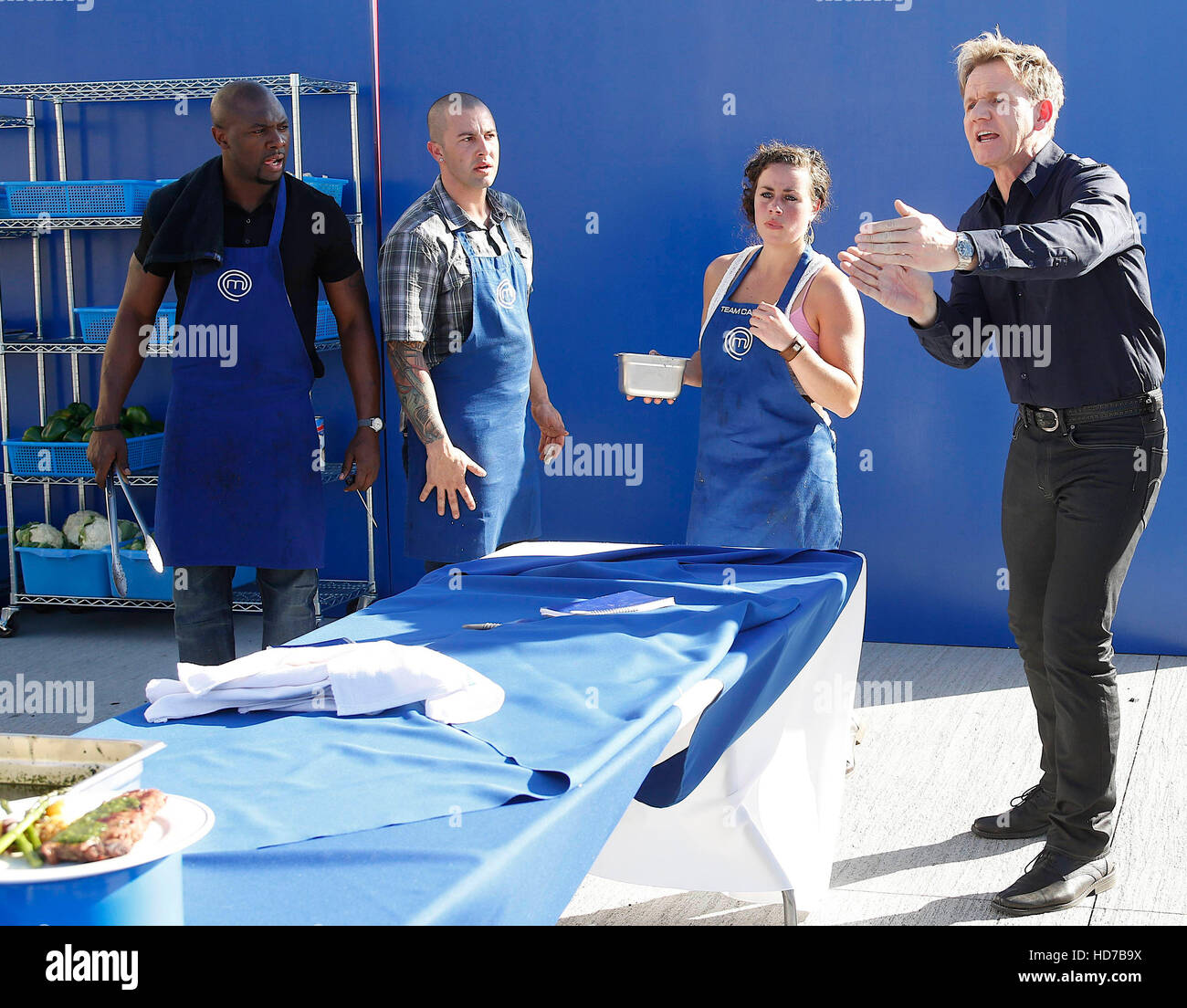MASTER CHEF, l-r: Eddie Jones, Howard Simpson, Bethy Rossos, Gordon ...