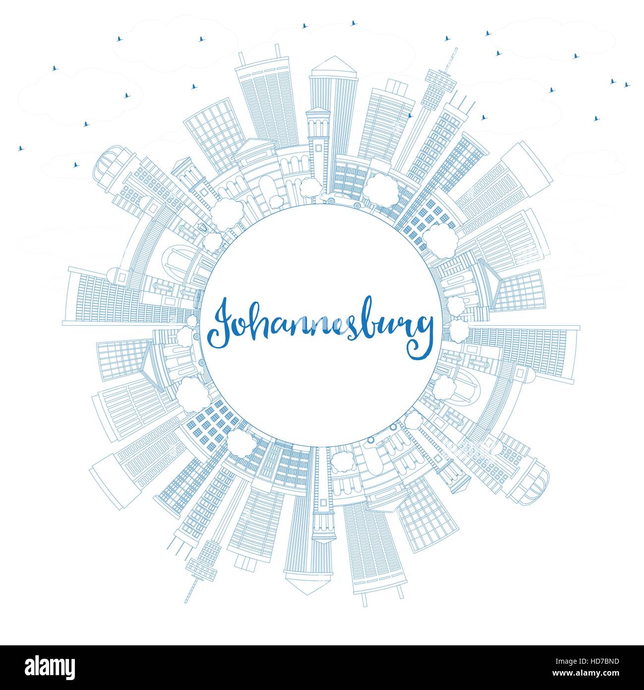 Vector illustration skyline johannesburg south hi-res stock photography ...