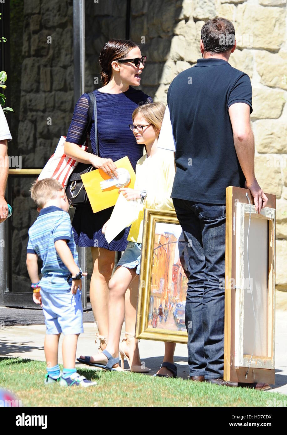 Jennifer Garner goes to church with her children Featuring: Jennifer ...