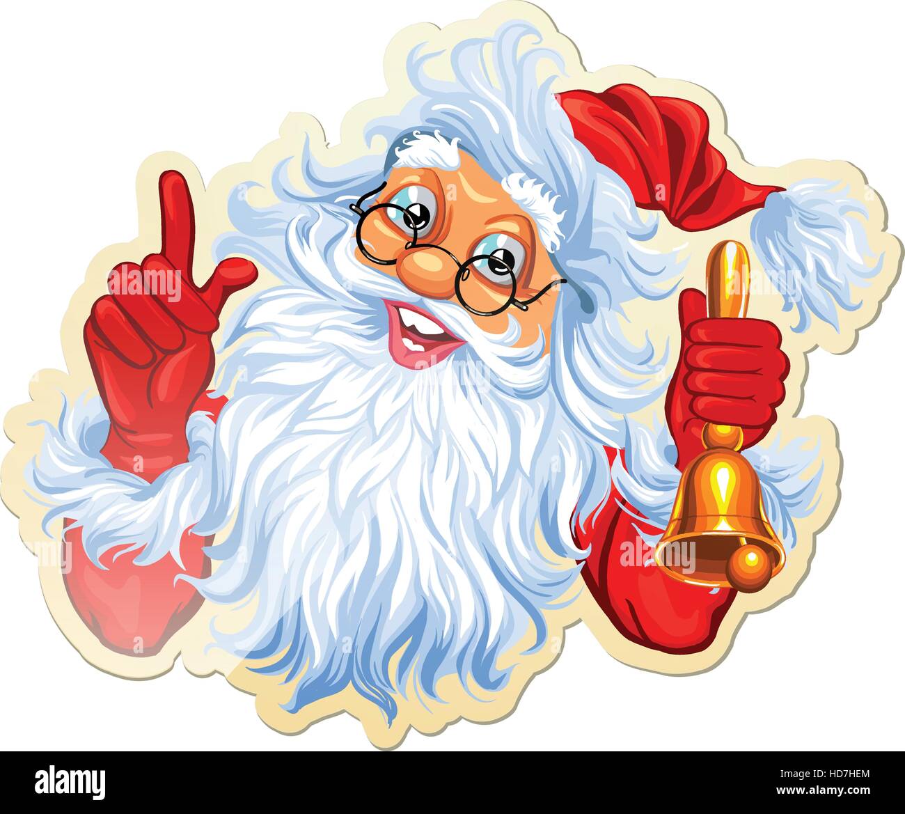 Vector Illustration Christmas Stickers Labels With Santa Stock Vector ...