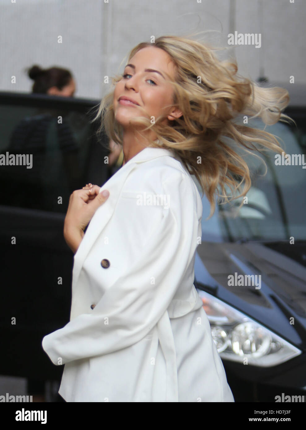 Lydia Bright and Ollie Locke outside ITV Studios Featuring: Lydia ...