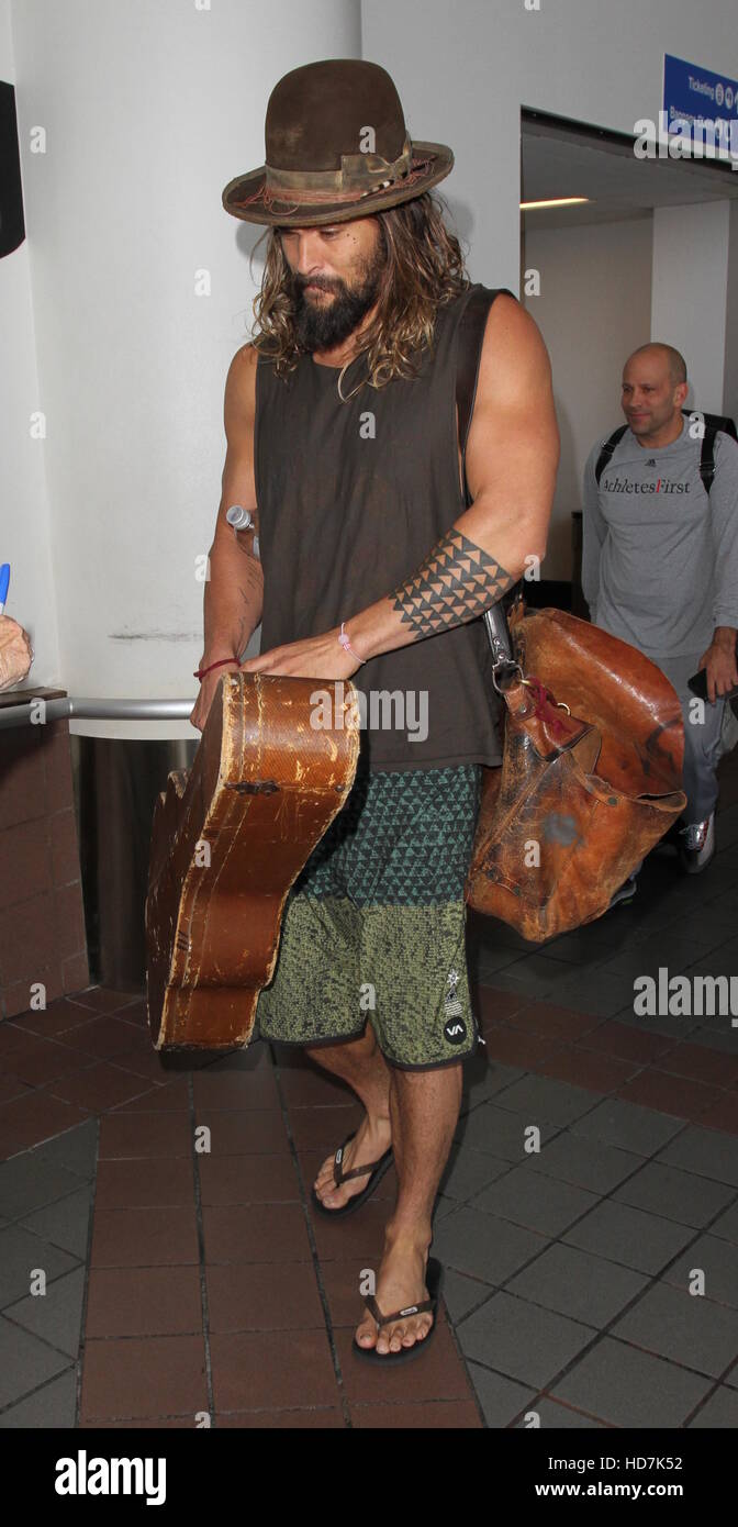 Jason Momoa at Los Angeles International Airport (LAX) Featuring: Jason ...