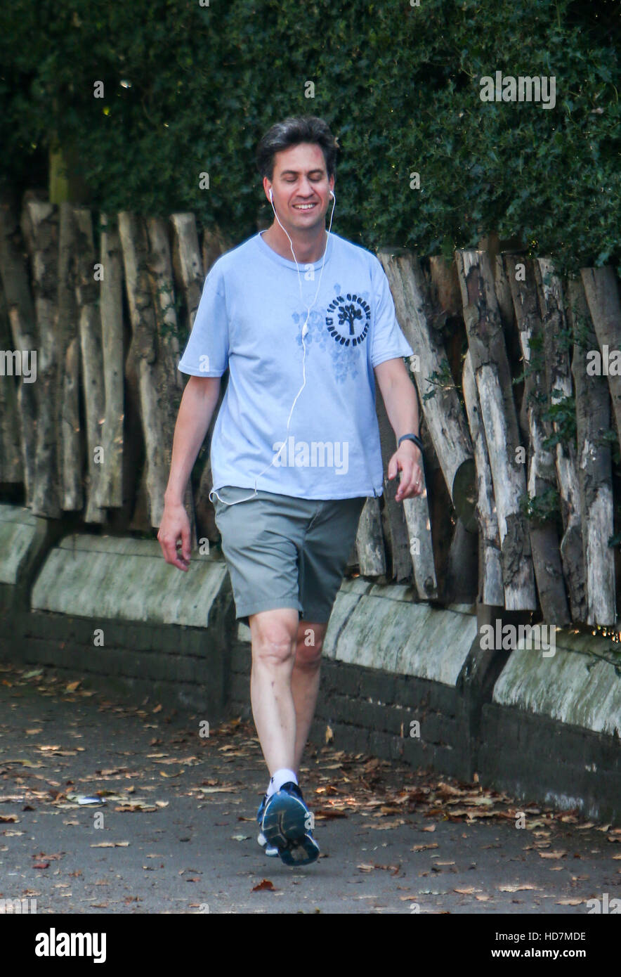Former leader of the Labour party Ed Miliband out jogging near his ...