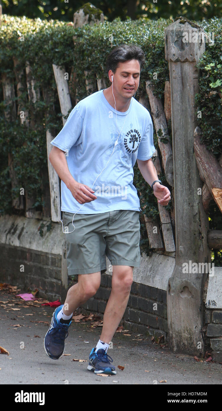 Former leader of the Labour party Ed Miliband out jogging near his ...