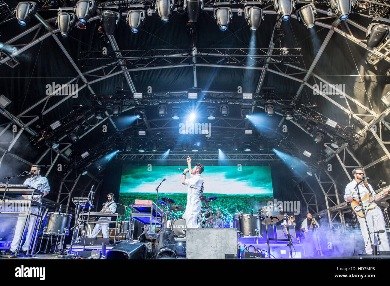 Bastille performing at Bestival 2016 Featuring: bastille, Dan Smith ...