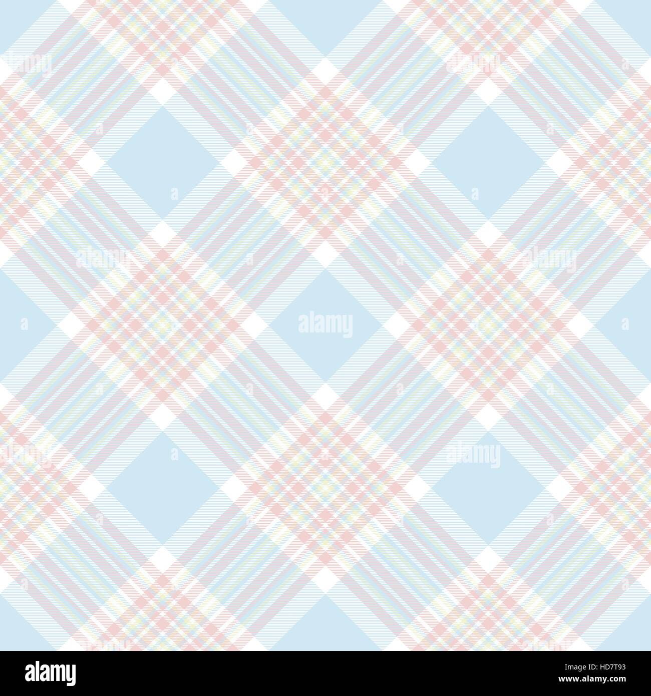 Pastel color check diagonal seamless pattern. Vector illustration. Flat ...