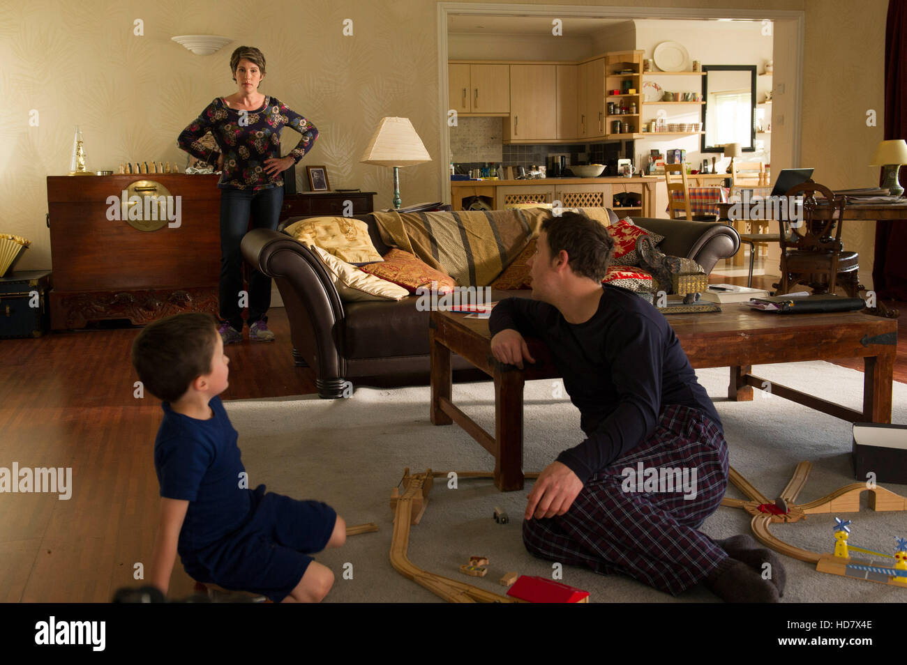 THE GUILTY, l-r: Tommy Potten, Tamsin Greig, Jamie Sives, (aired ...