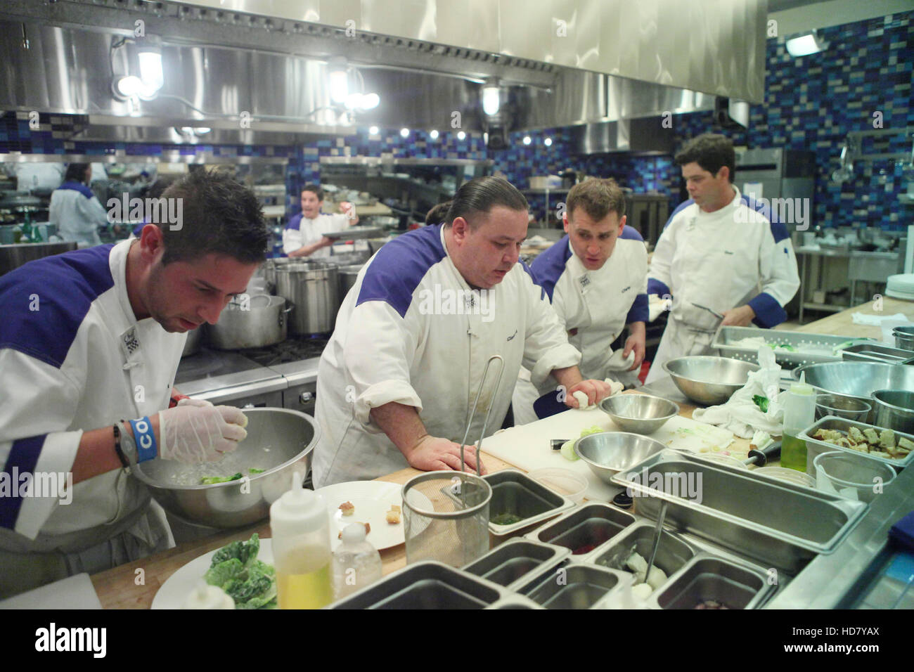 HELL'S KITCHEN, (from left): 'Blue Team' contestants Justin Antiorio ...