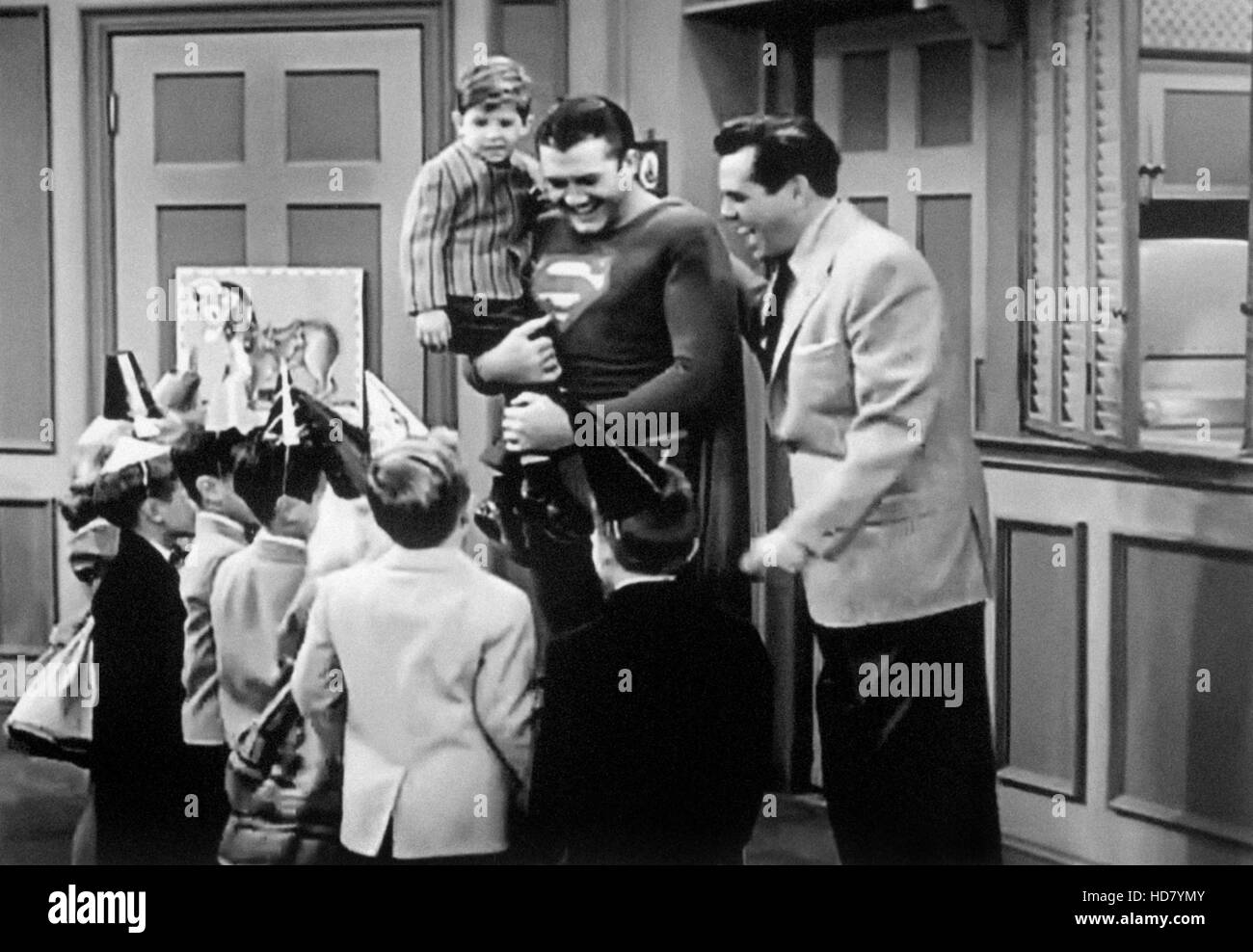 I LOVE LUCY, (from left): Richard Keith, George Reeves, Desi Arnaz ...