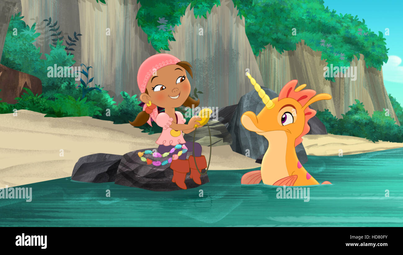 JAKE AND THE NEVER LAND PIRATES, (from left): Izzy, Sea-Unicorn, 'Nanny ...