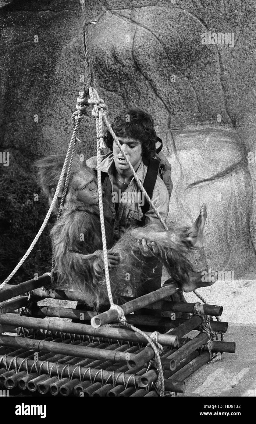 LAND OF THE LOST, (from left): Philip Paley (as Cha-Ka), Wesley Eure ...