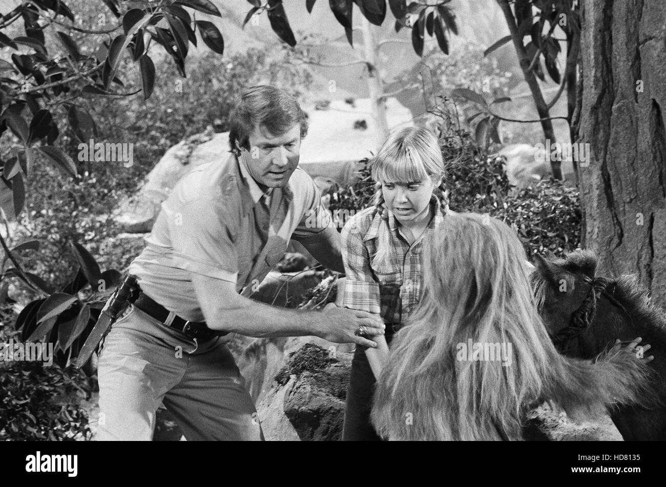 LAND OF THE LOST, (from left): Ron Harper, Kathy Coleman, Philip Paley ...
