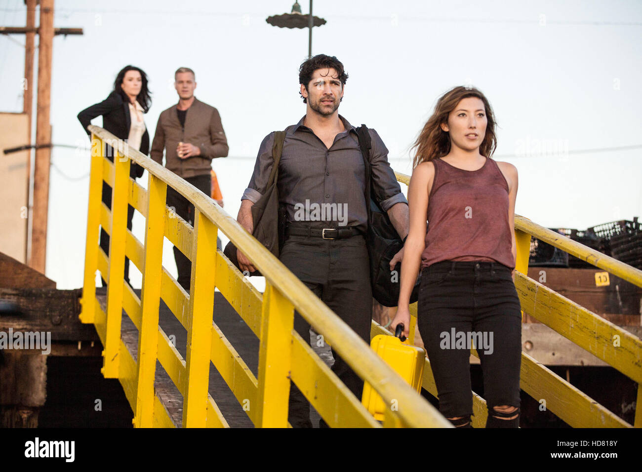 THE LAST SHIP, l-r: Bridget Regan, Eric Dane, Bren Foster, Dichen ...