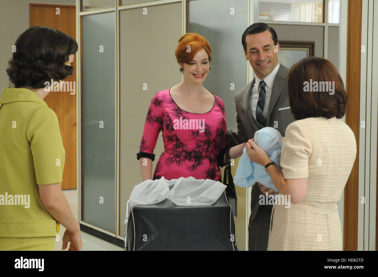 MAD MEN, (from left): Alexandra Ella, Christina Hendricks, Jon Hamm ...
