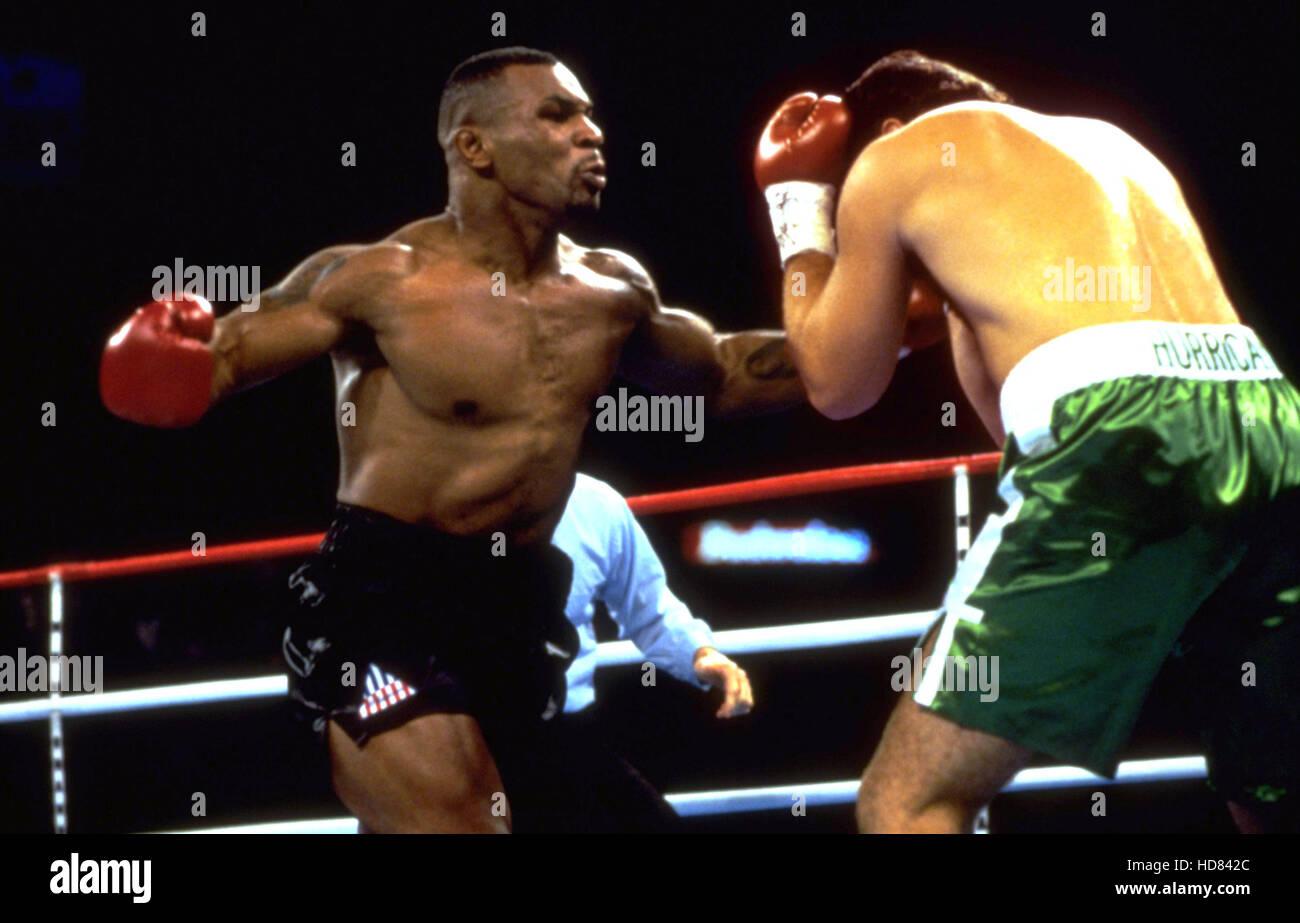 Mike Tyson fighting 'Hurricane' Peter McNeeley, January 1996, (c ...